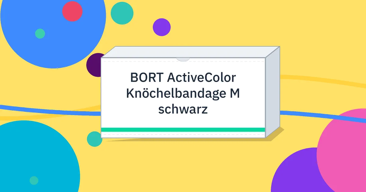 Symbolbild: Packung mit der Aufschrift BORT ActiveColor Knöchelbandage M schwarz (PZN 06914847) – Verfügbarkeit und Bezug in Apotheken in Frankfurt am Main