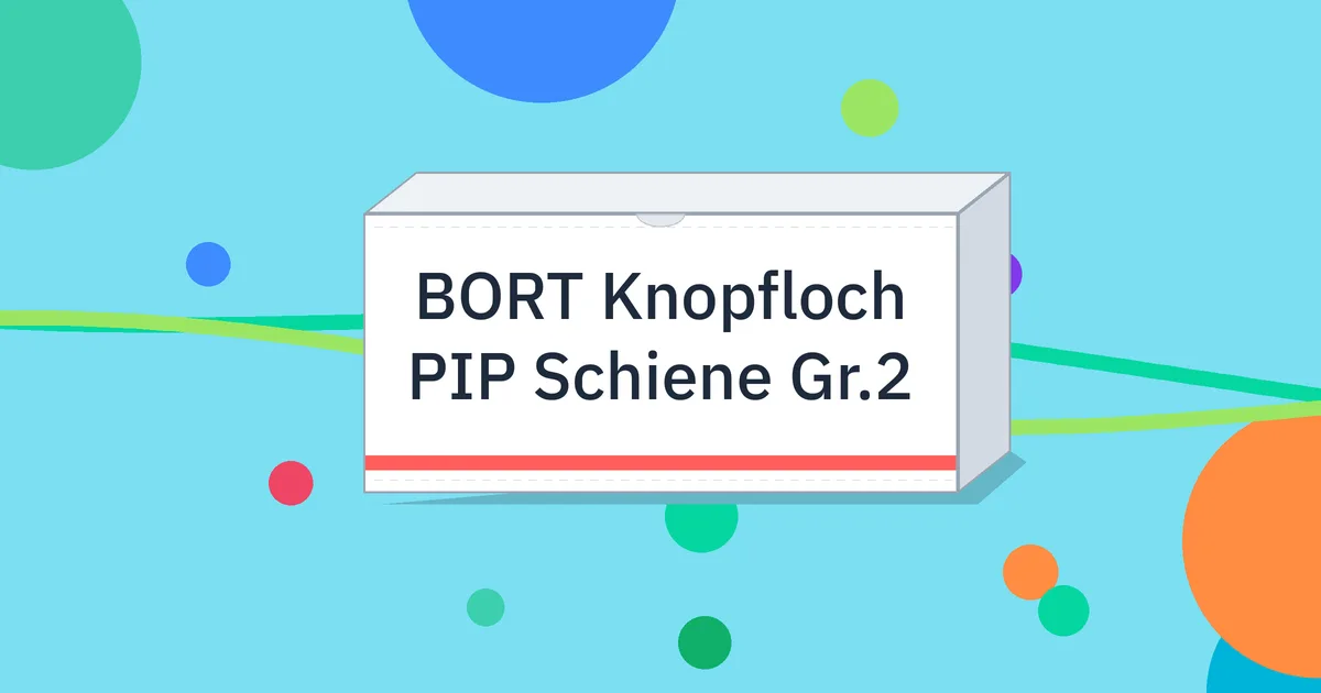 Symbolbild: Packung mit der Aufschrift BORT Knopfloch PIP Schiene Gr.2 (PZN 16847046) – Verfügbarkeit und Bezug in Apotheken in Frankfurt am Main