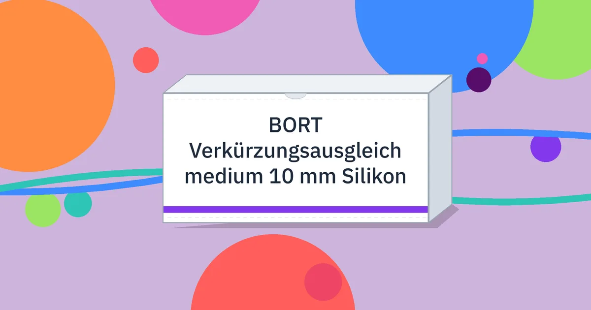 Symbolbild: Packung mit der Aufschrift BORT Verkürzungsausgleich medium 10 mm Silikon (PZN 01803043) – Verfügbarkeit und Bezug in Apotheken in Frankfurt am Main