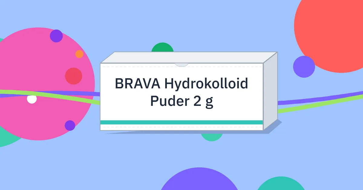 Symbolbild: Packung mit der Aufschrift BRAVA Hydrokolloid Puder 2 g (PZN 15564257) – Verfügbarkeit und Bezug in Apotheken in Frankfurt am Main