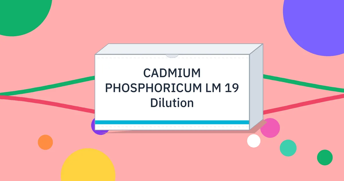 Symbolbild: Packung mit der Aufschrift CADMIUM PHOSPHORICUM LM 19 Dilution (PZN 13402208) – Verfügbarkeit und Bezug in Apotheken in Frankfurt am Main