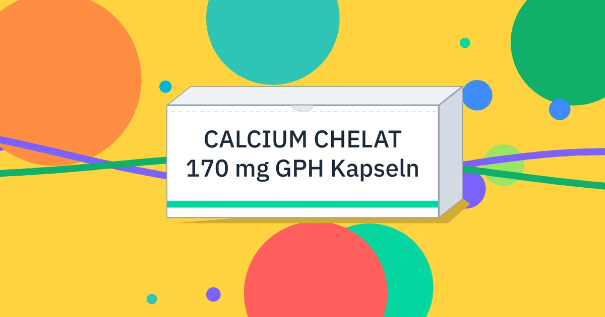 Symbolbild: Packung mit der Aufschrift CALCIUM CHELAT 170 mg GPH Kapseln (PZN 10191254) – Verfügbarkeit und Bezug in Apotheken in Frankfurt am Main