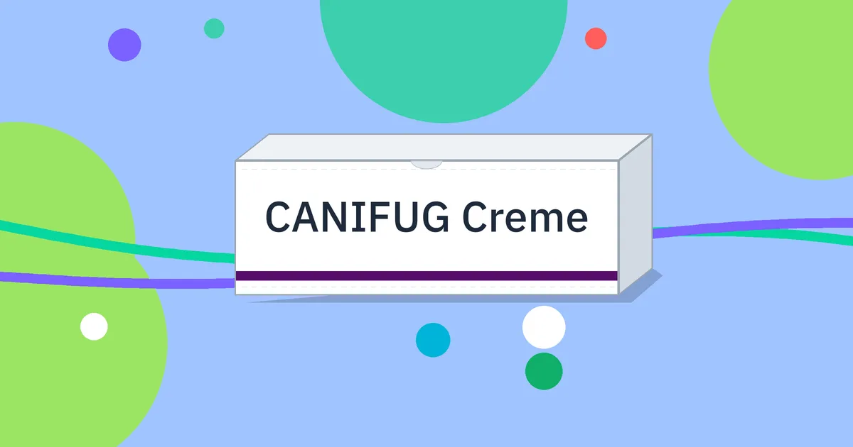 Symbolbild: Packung mit der Aufschrift CANIFUG Creme (PZN 00066677) – Verfügbarkeit und Bezug in Apotheken in Frankfurt am Main