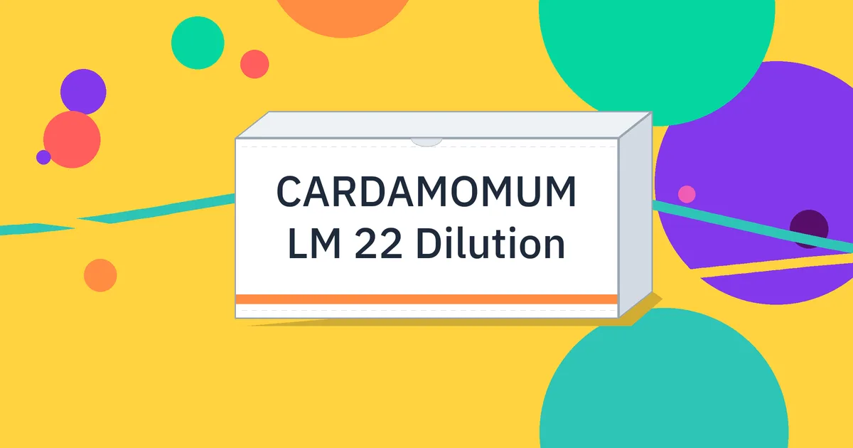 Symbolbild: Packung mit der Aufschrift CARDAMOMUM LM 22 Dilution (PZN 13429733) – Verfügbarkeit und Bezug in Apotheken in Frankfurt am Main