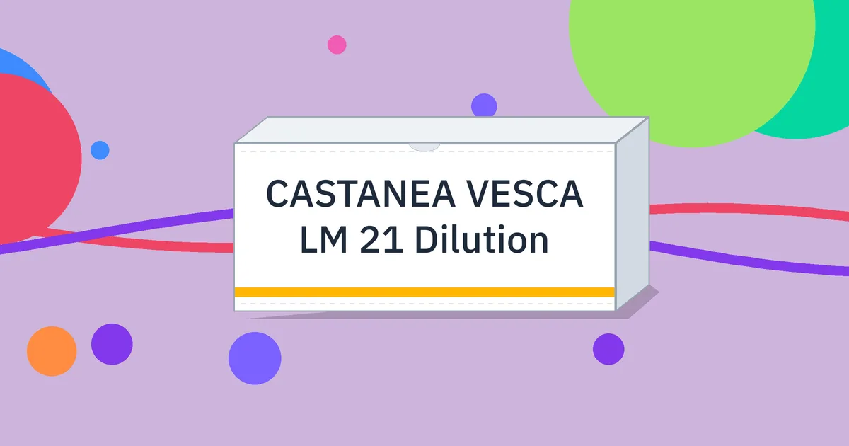 Symbolbild: Packung mit der Aufschrift CASTANEA VESCA LM 21 Dilution (PZN 13434415) – Verfügbarkeit und Bezug in Apotheken in Frankfurt am Main