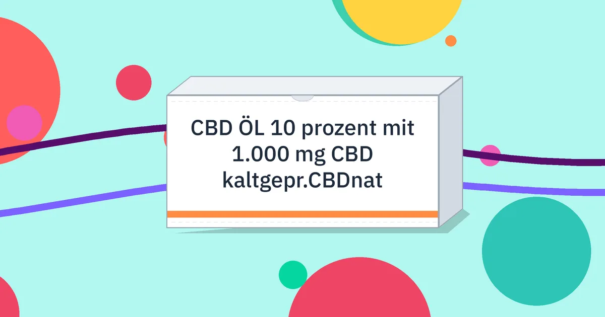 Symbolbild: Packung mit der Aufschrift CBD ÖL 10 prozent mit 1.000 mg CBD kaltgepr.CBDnat (PZN 18413889) – Verfügbarkeit und Bezug in Apotheken in Frankfurt am Main