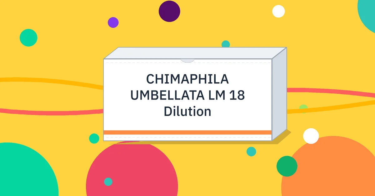 Symbolbild: Packung mit der Aufschrift CHIMAPHILA UMBELLATA LM 18 Dilution (PZN 12813441) – Verfügbarkeit und Bezug in Apotheken in Frankfurt am Main