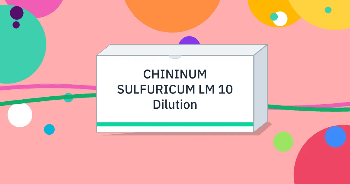 Symbolbild: Packung mit der Aufschrift CHININUM SULFURICUM LM 10 Dilution (PZN 12815977) – Verfügbarkeit und Bezug in Apotheken in Frankfurt am Main