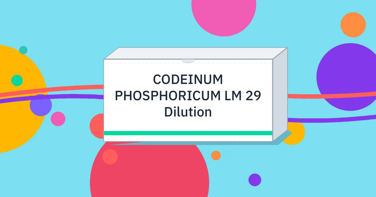 Symbolbild: Packung mit der Aufschrift CODEINUM PHOSPHORICUM LM 29 Dilution (PZN 12830161) – Verfügbarkeit und Bezug in Apotheken in Frankfurt am Main