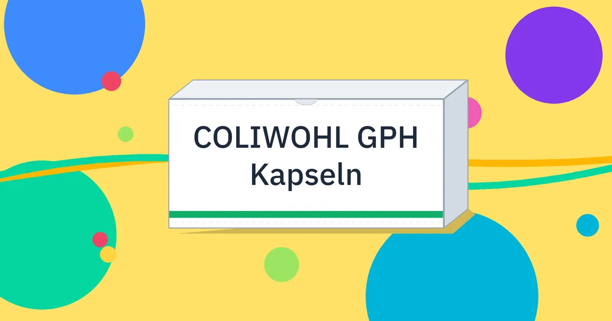 Symbolbild: Packung mit der Aufschrift COLIWOHL GPH Kapseln (PZN 20542281) – Verfügbarkeit und Bezug in Apotheken in Frankfurt am Main