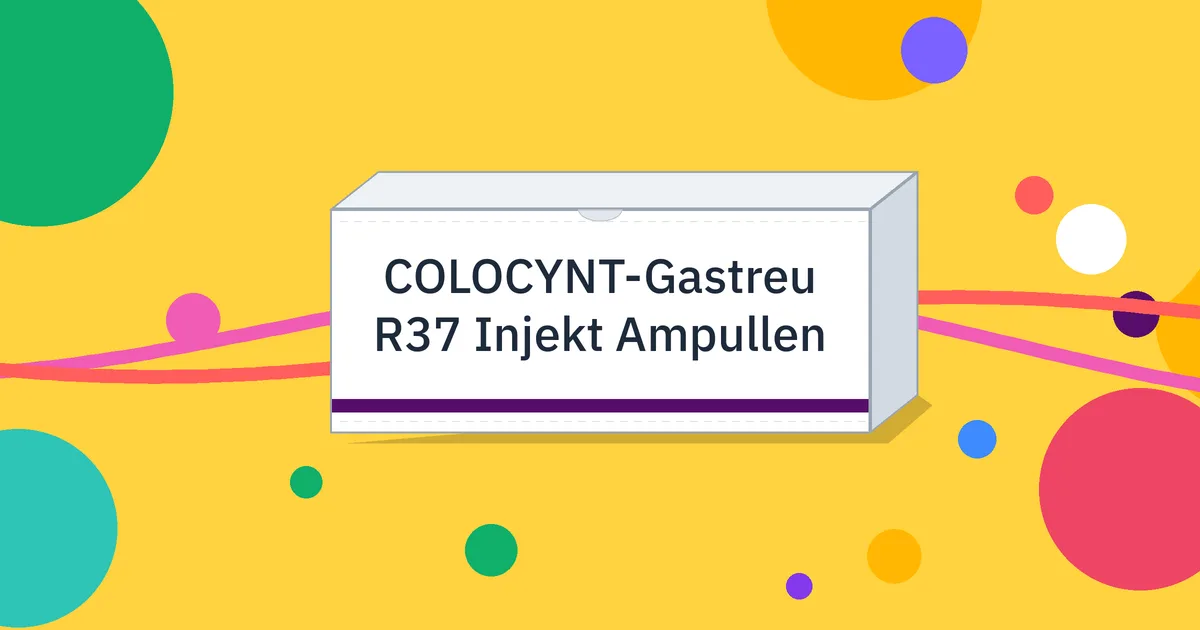 Symbolbild: Packung mit der Aufschrift COLOCYNT-Gastreu R37 Injekt Ampullen (PZN 04360818) – Verfügbarkeit und Bezug in Apotheken in Frankfurt am Main