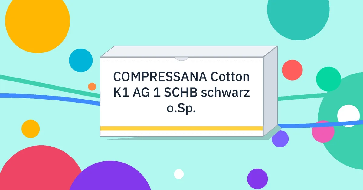 Symbolbild: Packung mit der Aufschrift COMPRESSANA Cotton K1 AG 1 SCHB schwarz o.Sp. (PZN 16959472) – Verfügbarkeit und Bezug in Apotheken in Frankfurt am Main