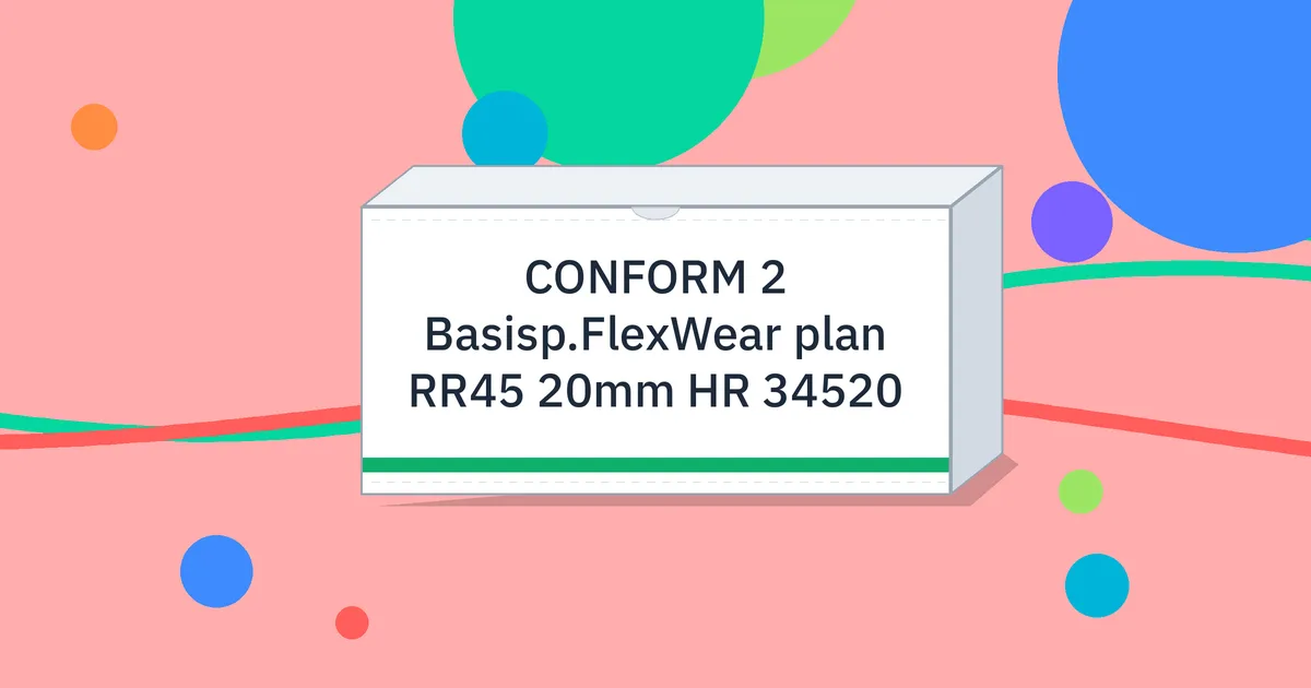 Symbolbild: Packung mit der Aufschrift CONFORM 2 Basisp.FlexWear plan RR45 20mm HR 34520 (PZN 04797018) – Verfügbarkeit und Bezug in Apotheken in Frankfurt am Main