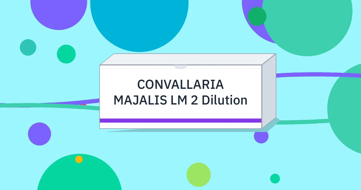 Symbolbild: Packung mit der Aufschrift CONVALLARIA MAJALIS LM 2 Dilution (PZN 12833395) – Verfügbarkeit und Bezug in Apotheken in Frankfurt am Main