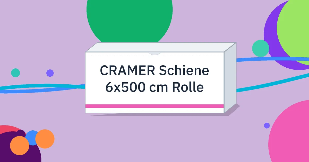 Symbolbild: Packung mit der Aufschrift CRAMER Schiene 6x500 cm Rolle (PZN 07004277) – Verfügbarkeit und Bezug in Apotheken in Frankfurt am Main