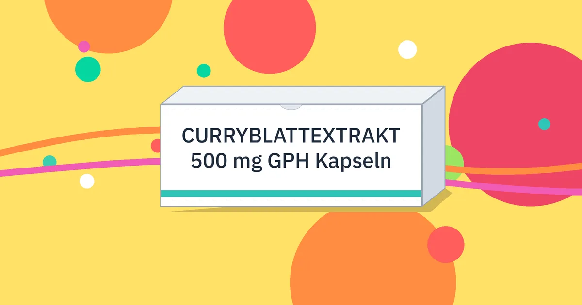 Symbolbild: Packung mit der Aufschrift CURRYBLATTEXTRAKT 500 mg GPH Kapseln (PZN 11146563) – Verfügbarkeit und Bezug in Apotheken in Frankfurt am Main