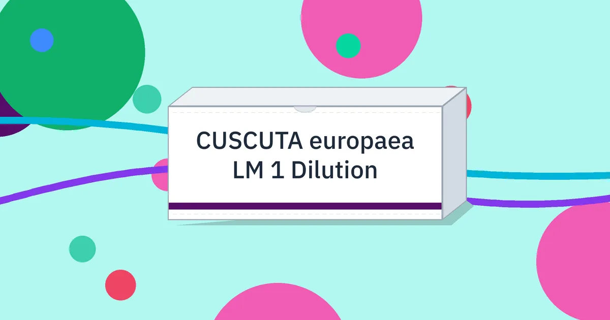 Symbolbild: Packung mit der Aufschrift CUSCUTA europaea LM 1 Dilution (PZN 13458982) – Verfügbarkeit und Bezug in Apotheken in Frankfurt am Main