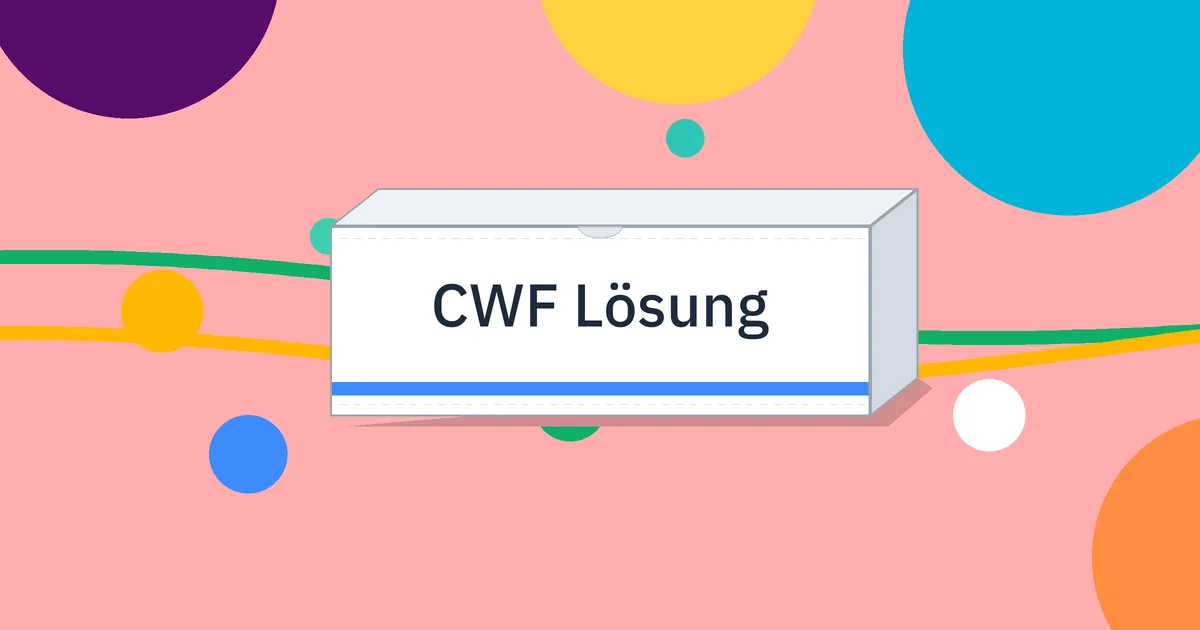 Symbolbild: Packung mit der Aufschrift CWF Lösung (PZN 04891332) – Verfügbarkeit und Bezug in Apotheken in Frankfurt am Main