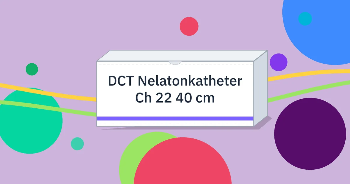 Symbolbild: Packung mit der Aufschrift DCT Nelatonkatheter Ch 22 40 cm (PZN 11318863) – Verfügbarkeit und Bezug in Apotheken in Frankfurt am Main