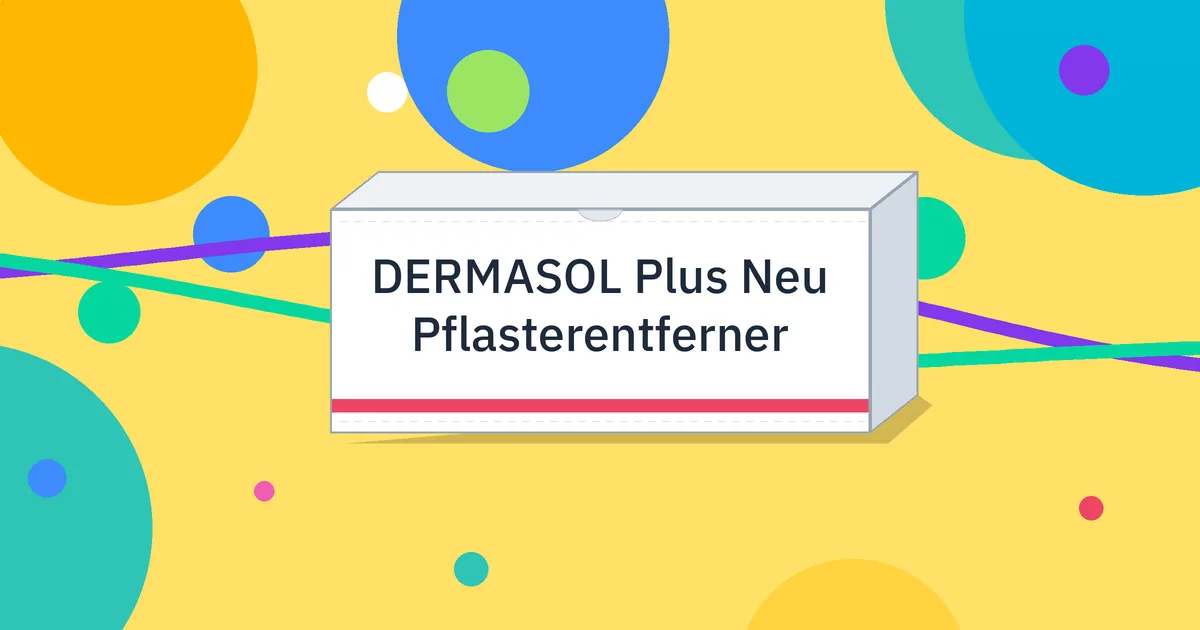 Symbolbild: Packung mit der Aufschrift DERMASOL Plus Neu Pflasterentferner (PZN 16917226) – Verfügbarkeit und Bezug in Apotheken in Frankfurt am Main