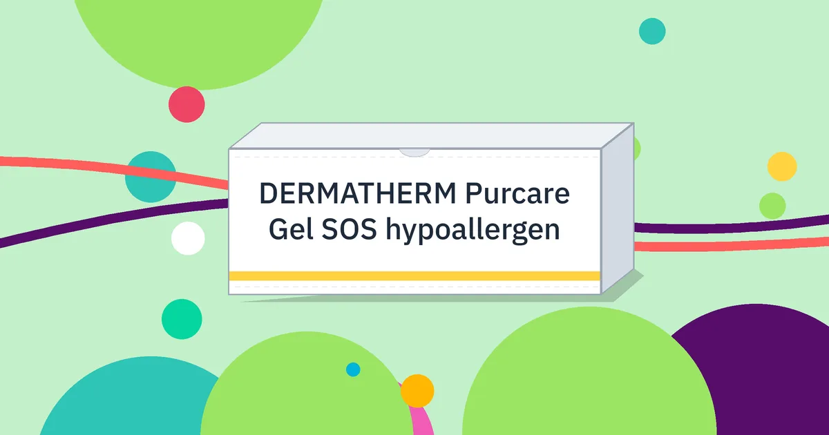 Symbolbild: Packung mit der Aufschrift DERMATHERM Purcare Gel SOS hypoallergen (PZN 12740624) – Verfügbarkeit und Bezug in Apotheken in Frankfurt am Main