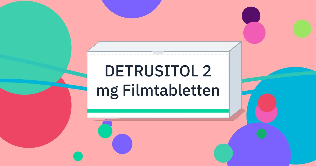 Symbolbild: Packung mit der Aufschrift DETRUSITOL 2 mg Filmtabletten (PZN 08624384) – Verfügbarkeit und Bezug in Apotheken in Frankfurt am Main