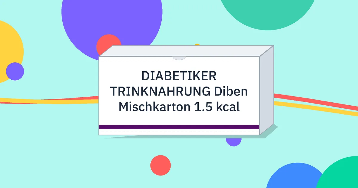 Symbolbild: Packung mit der Aufschrift DIABETIKER TRINKNAHRUNG Diben Mischkarton 1.5 kcal (PZN 15590326) – Verfügbarkeit und Bezug in Apotheken in Frankfurt am Main