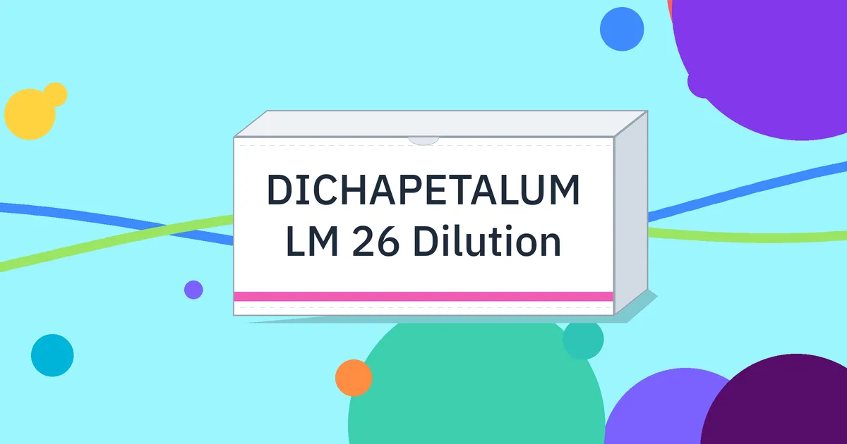 Symbolbild: Packung mit der Aufschrift DICHAPETALUM LM 26 Dilution (PZN 13464416) – Verfügbarkeit und Bezug in Apotheken in Frankfurt am Main