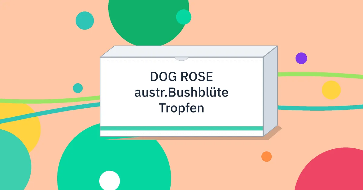 Symbolbild: Packung mit der Aufschrift DOG ROSE austr.Bushblüte Tropfen (PZN 06126469) – Verfügbarkeit und Bezug in Apotheken in Frankfurt am Main