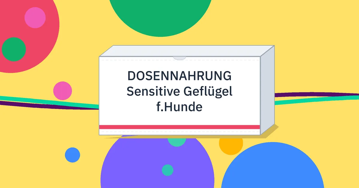 Symbolbild: Packung mit der Aufschrift DOSENNAHRUNG Sensitive Geflügel f.Hunde (PZN 05740954) – Verfügbarkeit und Bezug in Apotheken in Frankfurt am Main