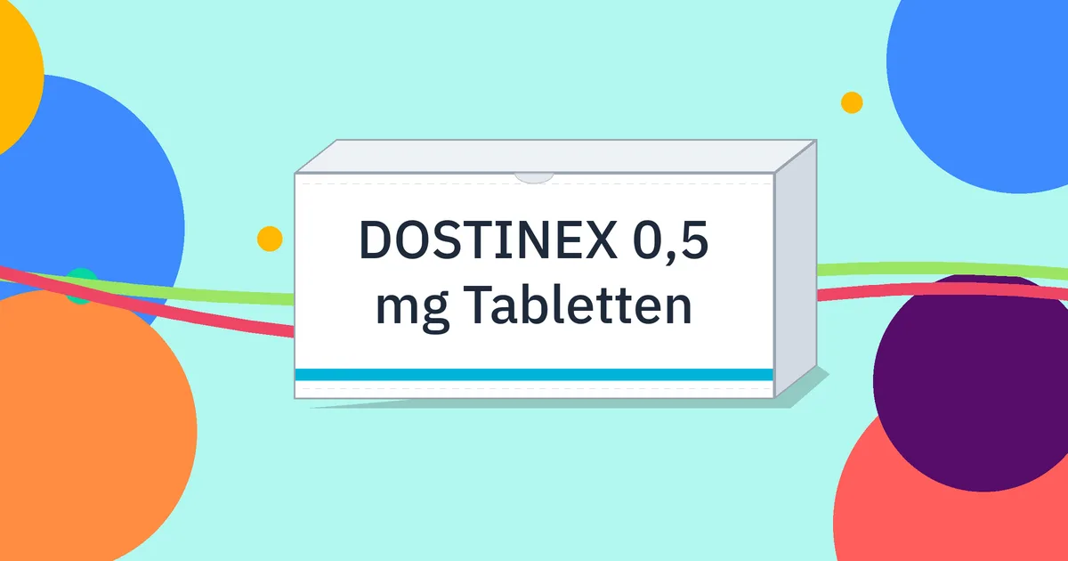 Symbolbild: Packung mit der Aufschrift DOSTINEX 0,5 mg Tabletten (PZN 01662387) – Verfügbarkeit und Bezug in Apotheken in Frankfurt am Main