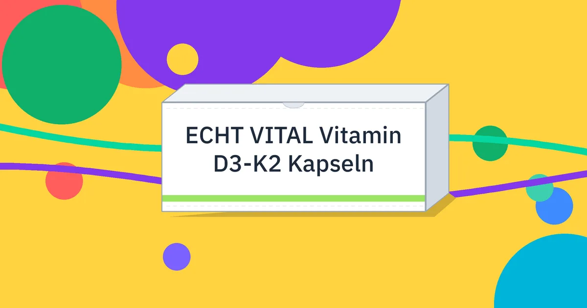 Symbolbild: Packung mit der Aufschrift ECHT VITAL Vitamin D3-K2 Kapseln (PZN 14032908) – Verfügbarkeit und Bezug in Apotheken in Frankfurt am Main