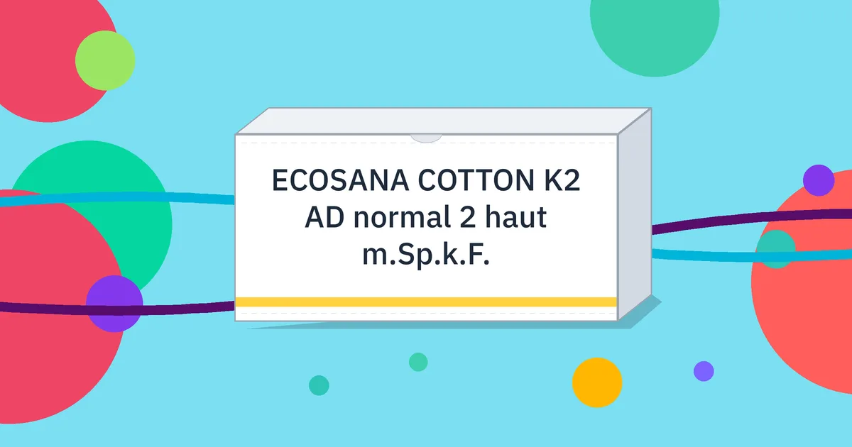 Symbolbild: Packung mit der Aufschrift ECOSANA COTTON K2 AD normal 2 haut m.Sp.k.F. (PZN 16947440) – Verfügbarkeit und Bezug in Apotheken in Frankfurt am Main