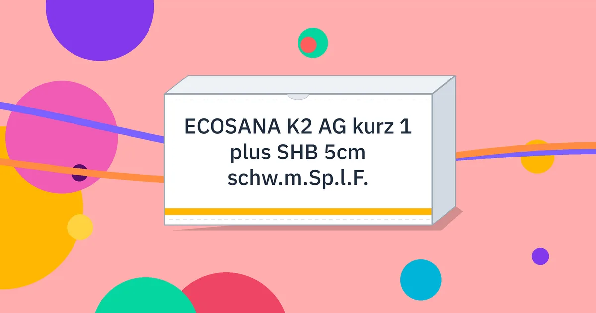 Symbolbild: Packung mit der Aufschrift ECOSANA K2 AG kurz 1 plus SHB 5cm schw.m.Sp.l.F. (PZN 10955585) – Verfügbarkeit und Bezug in Apotheken in Frankfurt am Main