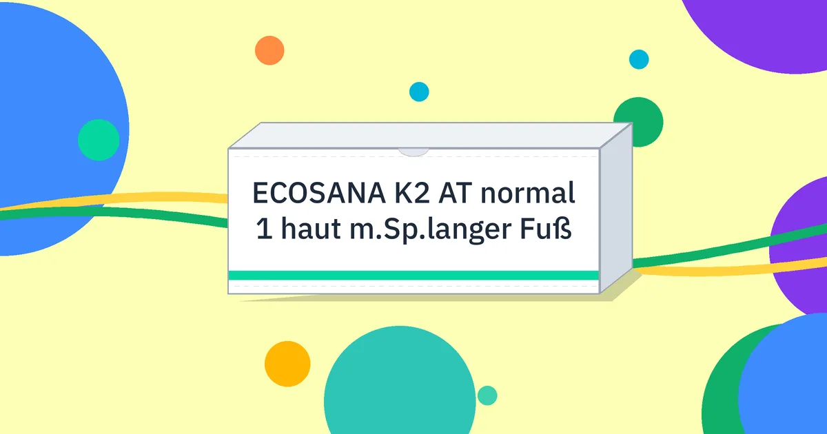 Symbolbild: Packung mit der Aufschrift ECOSANA K2 AT normal 1 haut m.Sp.langer Fuß (PZN 10956142) – Verfügbarkeit und Bezug in Apotheken in Frankfurt am Main
