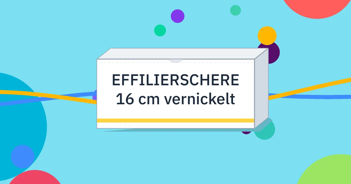 Symbolbild: Packung mit der Aufschrift EFFILIERSCHERE 16 cm vernickelt (PZN 17287046) – Verfügbarkeit und Bezug in Apotheken in Frankfurt am Main