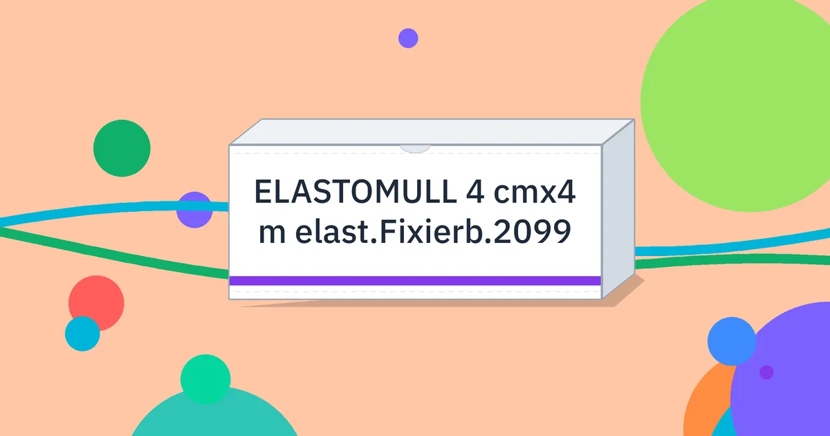 Symbolbild: Packung mit der Aufschrift ELASTOMULL 4 cmx4 m elast.Fixierb.2099 (PZN 17451586) – Verfügbarkeit und Bezug in Apotheken in Frankfurt am Main