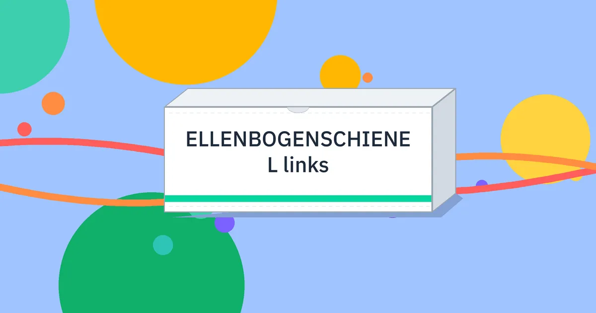 Symbolbild: Packung mit der Aufschrift ELLENBOGENSCHIENE L links (PZN 04318532) – Verfügbarkeit und Bezug in Apotheken in Frankfurt am Main