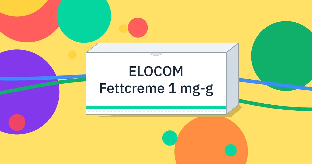 Symbolbild: Packung mit der Aufschrift ELOCOM Fettcreme 1 mg-g (PZN 19103748) – Verfügbarkeit und Bezug in Apotheken in Frankfurt am Main