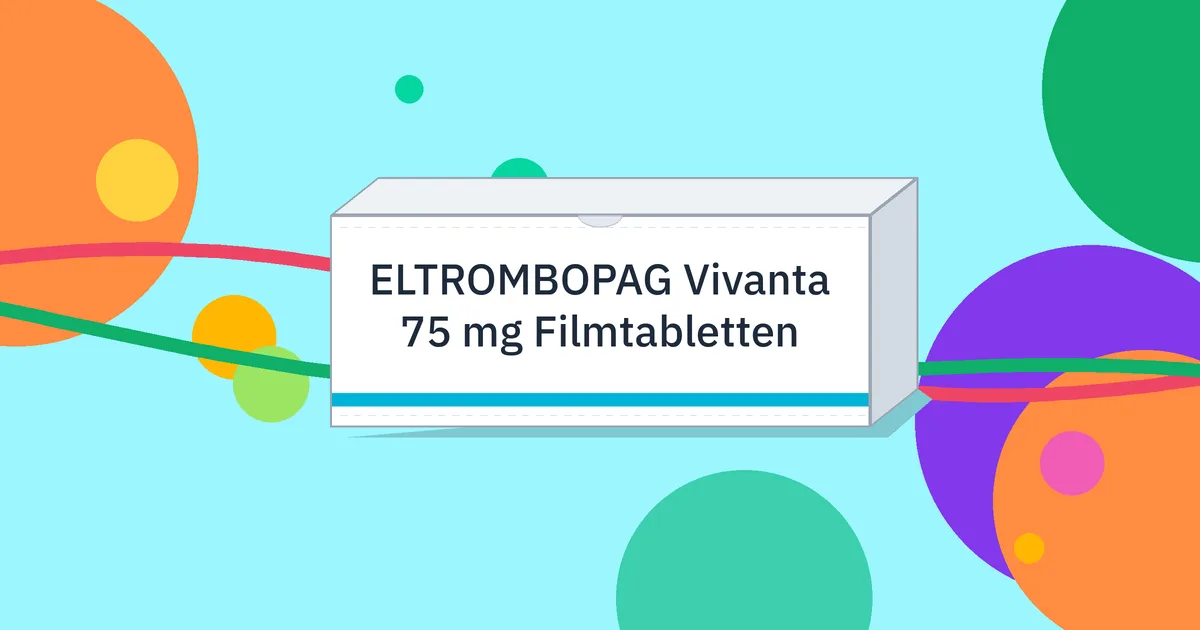 Symbolbild: Packung mit der Aufschrift ELTROMBOPAG Vivanta 75 mg Filmtabletten (PZN 19831465) – Verfügbarkeit und Bezug in Apotheken in Frankfurt am Main