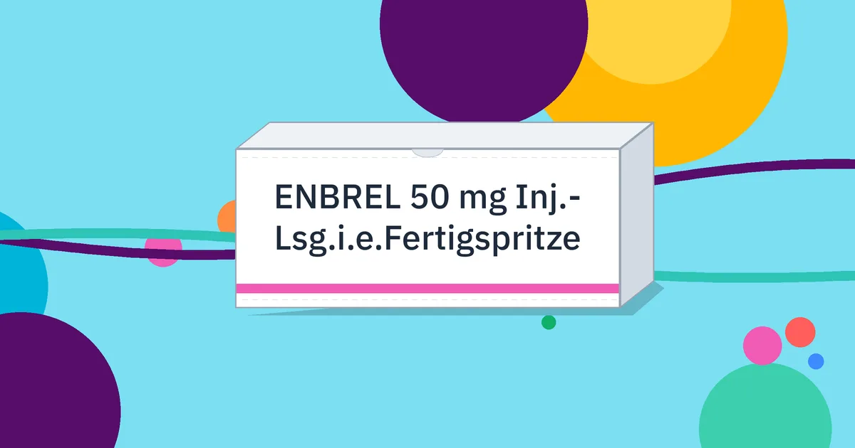 Symbolbild: Packung mit der Aufschrift ENBREL 50 mg Inj.-Lsg.i.e.Fertigspritze (PZN 07753435) – Verfügbarkeit und Bezug in Apotheken in Frankfurt am Main