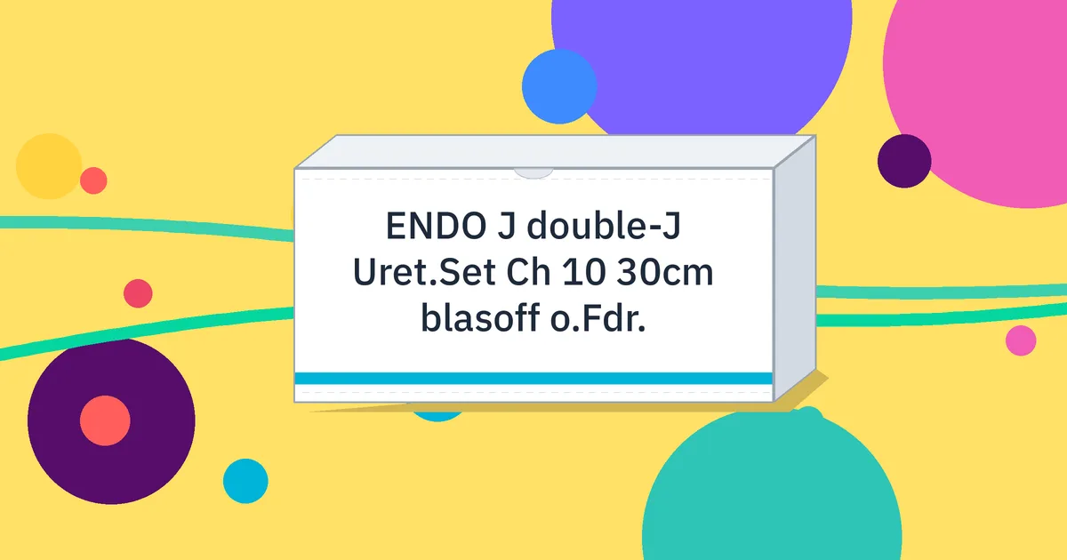 Symbolbild: Packung mit der Aufschrift ENDO J double-J Uret.Set Ch 10 30cm blasoff o.Fdr. (PZN 00439380) – Verfügbarkeit und Bezug in Apotheken in Frankfurt am Main