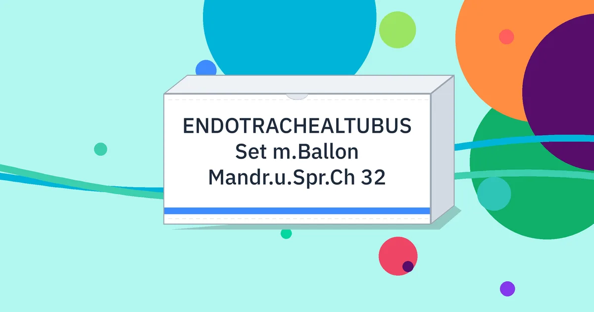 Symbolbild: Packung mit der Aufschrift ENDOTRACHEALTUBUS Set m.Ballon Mandr.u.Spr.Ch 32 (PZN 12453327) – Verfügbarkeit und Bezug in Apotheken in Frankfurt am Main