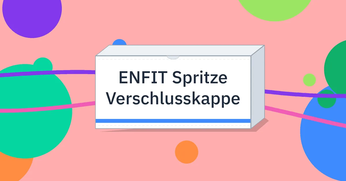 Symbolbild: Packung mit der Aufschrift ENFIT Spritze Verschlusskappe (PZN 11289765) – Verfügbarkeit und Bezug in Apotheken in Frankfurt am Main