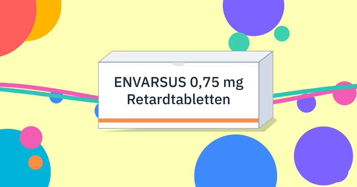 Symbolbild: Packung mit der Aufschrift ENVARSUS 0,75 mg Retardtabletten (PZN 13813851) – Verfügbarkeit und Bezug in Apotheken in Frankfurt am Main