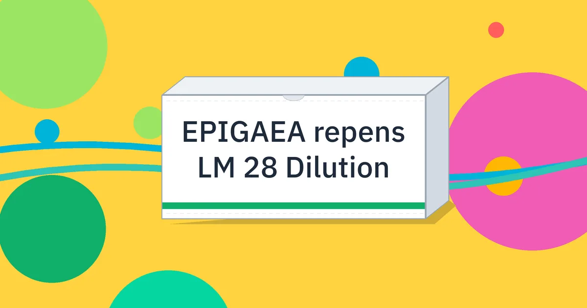 Symbolbild: Packung mit der Aufschrift EPIGAEA repens LM 28 Dilution (PZN 13471824) – Verfügbarkeit und Bezug in Apotheken in Frankfurt am Main