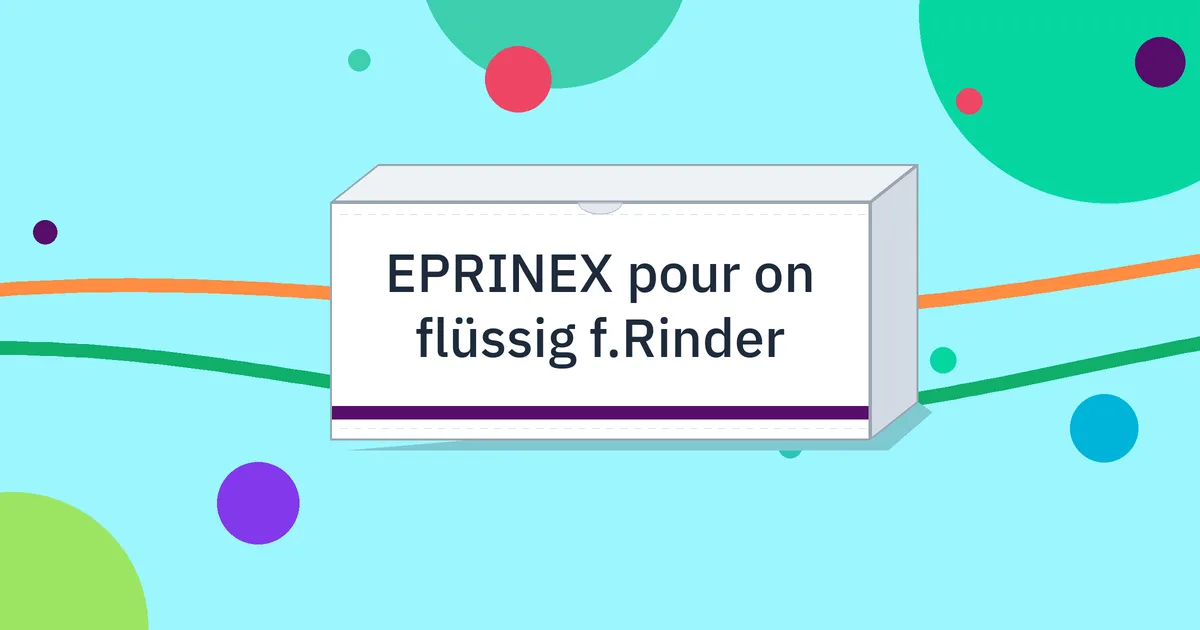 Symbolbild: Packung mit der Aufschrift EPRINEX pour on flüssig f.Rinder (PZN 00662936) – Verfügbarkeit und Bezug in Apotheken in Frankfurt am Main
