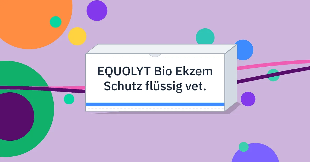 Symbolbild: Packung mit der Aufschrift EQUOLYT Bio Ekzem Schutz flüssig vet. (PZN 06715651) – Verfügbarkeit und Bezug in Apotheken in Frankfurt am Main