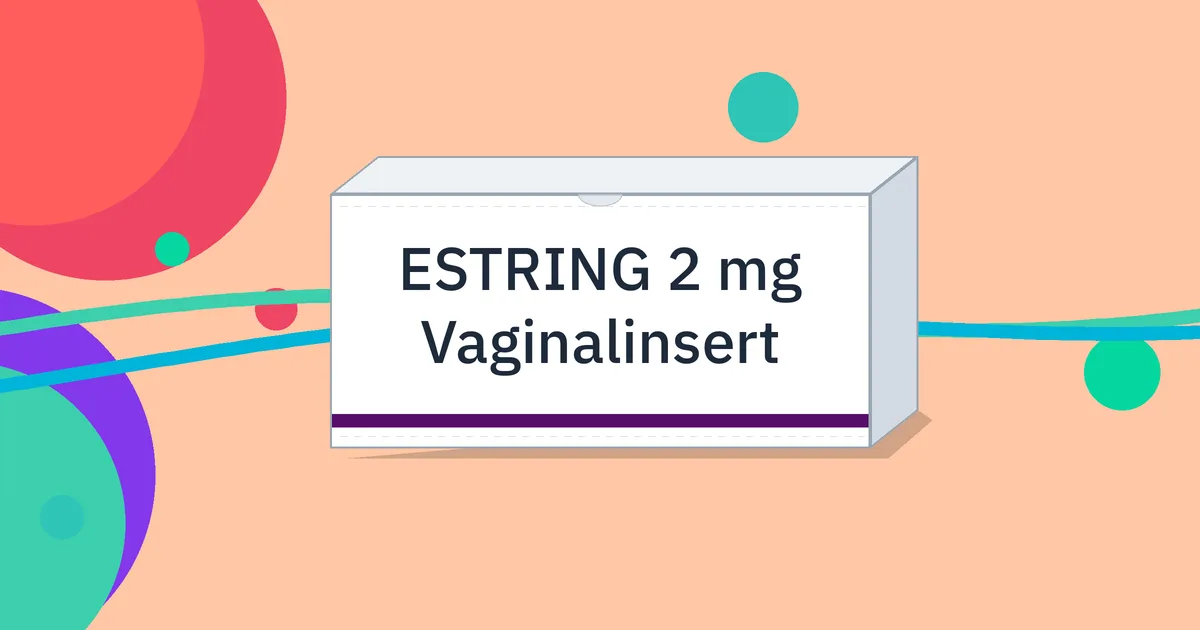 Symbolbild: Packung mit der Aufschrift ESTRING 2 mg Vaginalinsert (PZN 20042957) – Verfügbarkeit und Bezug in Apotheken in Frankfurt am Main