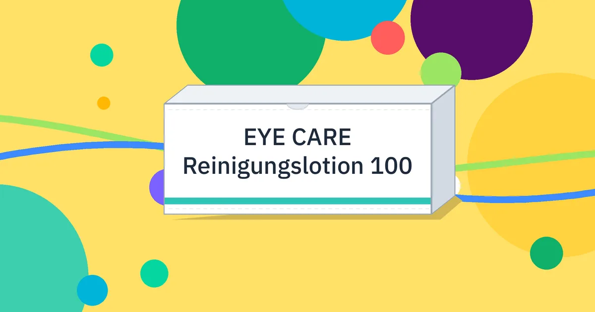 Symbolbild: Packung mit der Aufschrift EYE CARE Reinigungslotion 100 (PZN 07658079) – Verfügbarkeit und Bezug in Apotheken in Frankfurt am Main